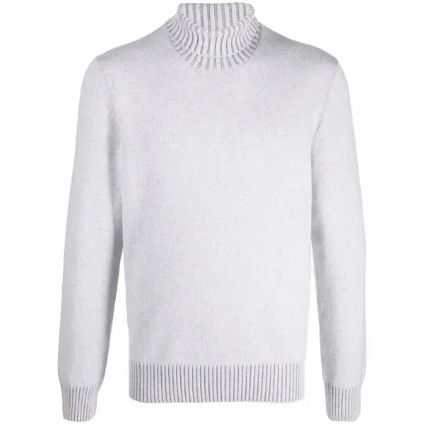 FILERIA Cashmere Roll Neck Sweater - Grey