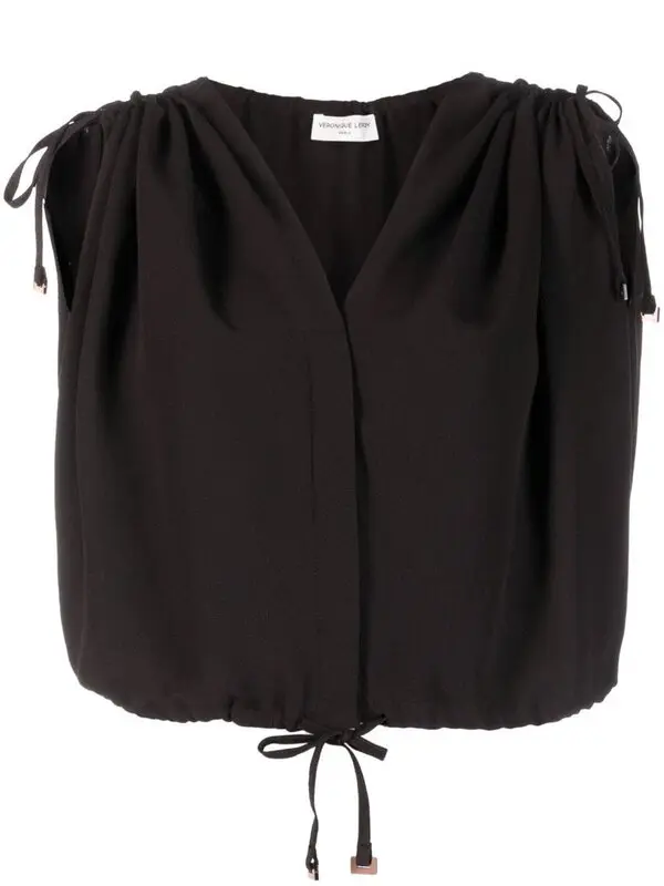 Veronique Leroy Silk-crepe Gather Top - Choco