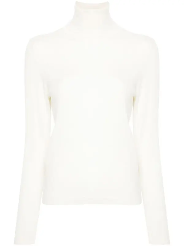 ALLUDE Flat Knit Turtleneck Sweater