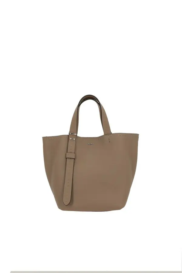 Max Mara Leather Shoulder Bag - Mud
