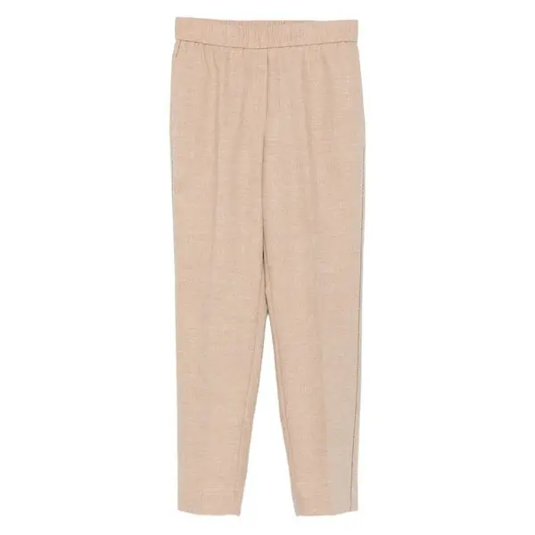 Peserico Side Stripe Wool Pants - Beige