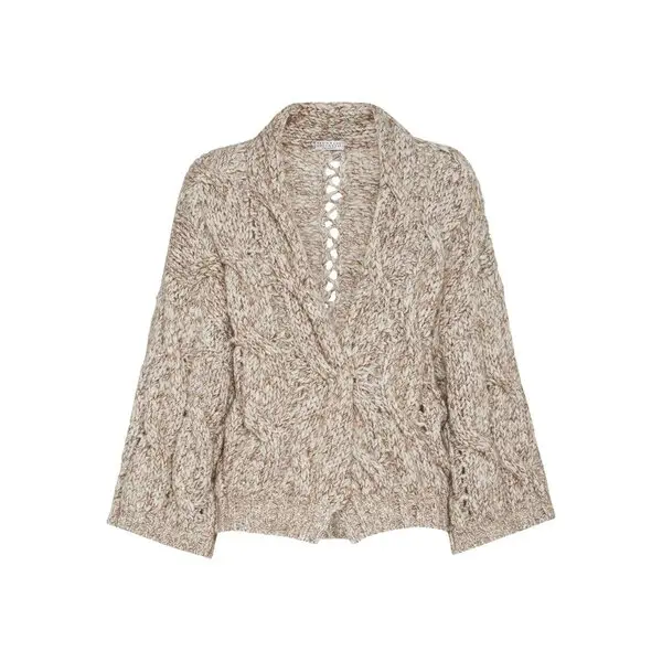Brunello Cucinelli Open Front Chunky Knit Cardigan