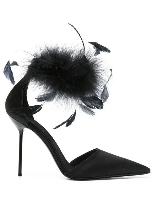 Paris Texas Feathered Stiletto Sandals - Multicolor