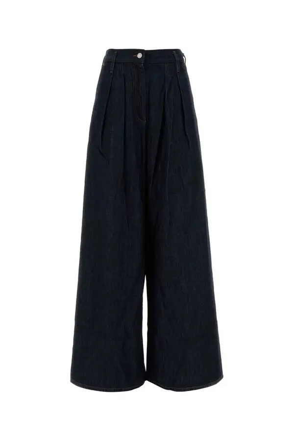 Dries Van Noten Denim Wide-leg Pants - Blue
