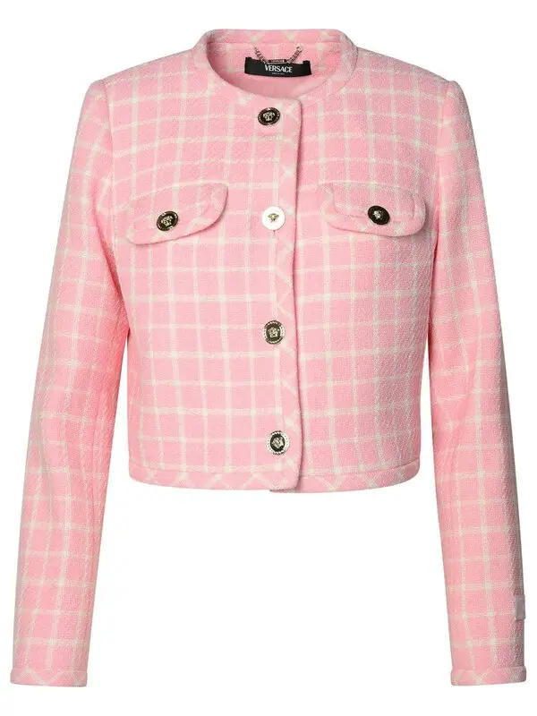 Versace Embroidered Tweed Blazer