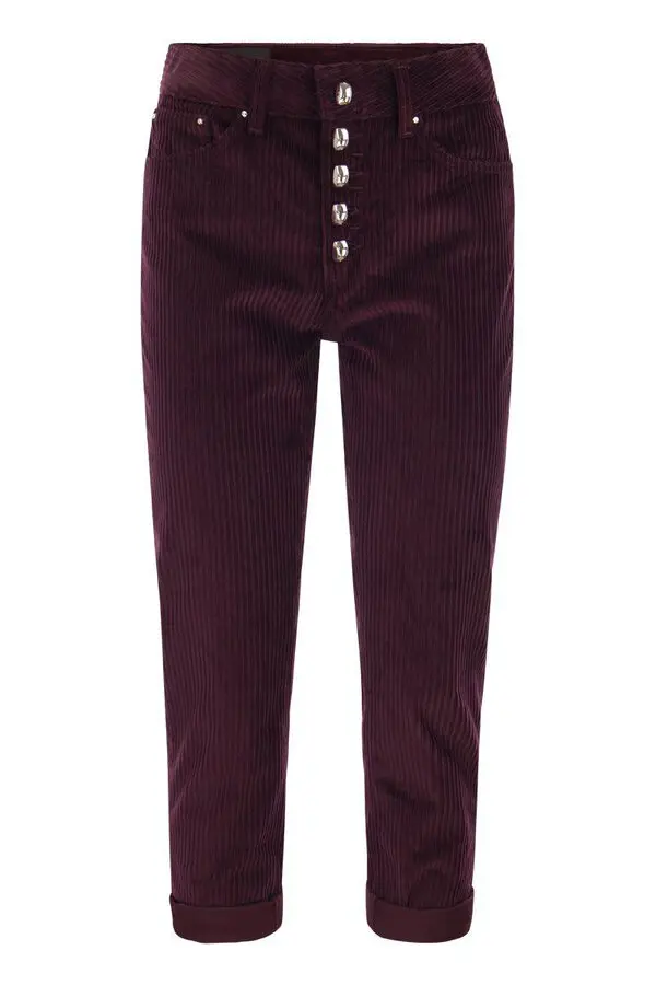 DONDUP Koons Loose-fitting Velvet Trousers - Red