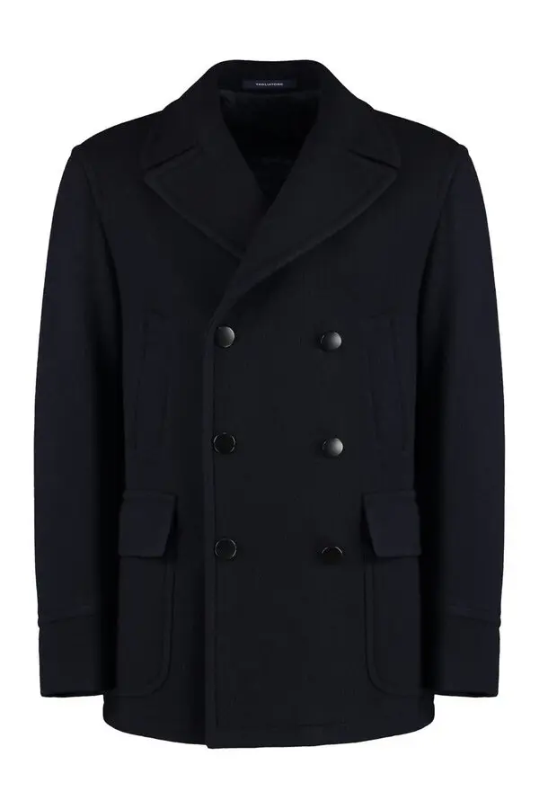 Tagliatore Wool Blend Double-breasted Coat - Blue