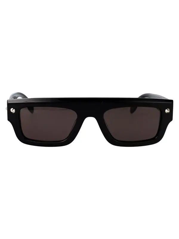 Alexander McQueen Full Rim Cat Eye Sunglasses - 001 Black Black Grey