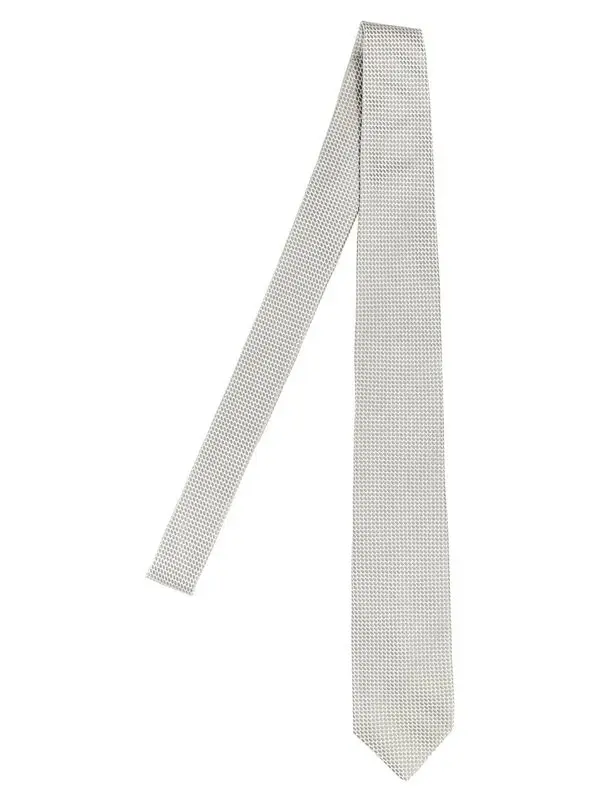 BARBA NAPOLI Patterned Jacquard Neck Tie - Silver