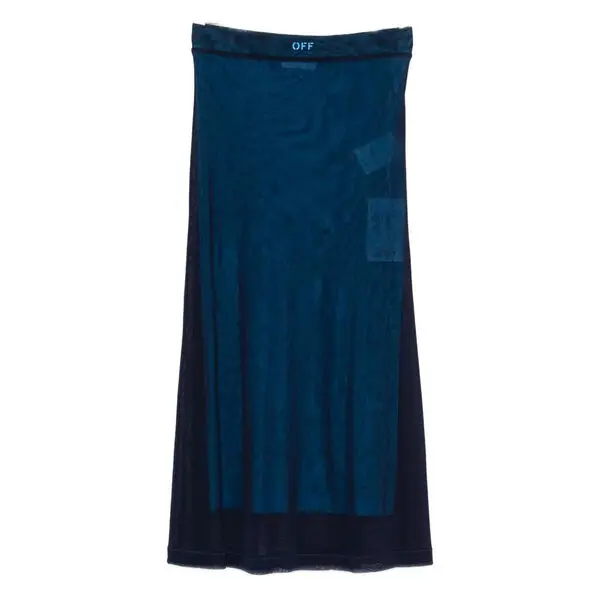 Off-White Knee-length Skirt - Blue