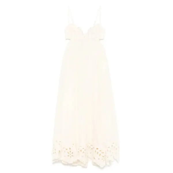 Zimmermann Floral Embroidered Dress - Beige