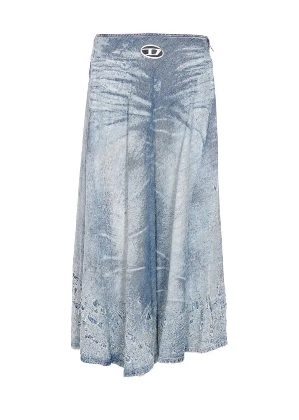 Diesel Denim Flared Mini Skirt - Black