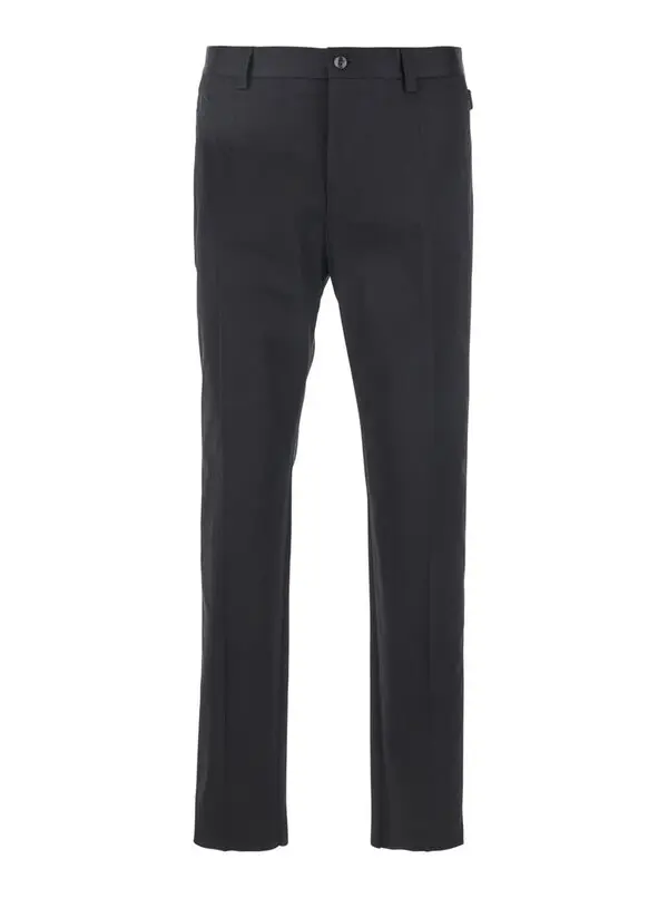 Dolce & Gabbana Cotton Trousers With Embroidered Logo