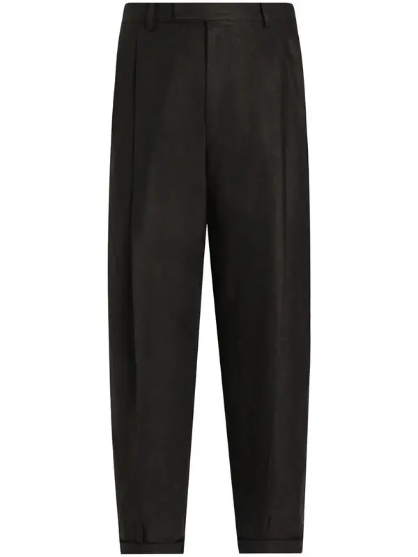Dolce & Gabbana Tailored Linen Trousers - Black