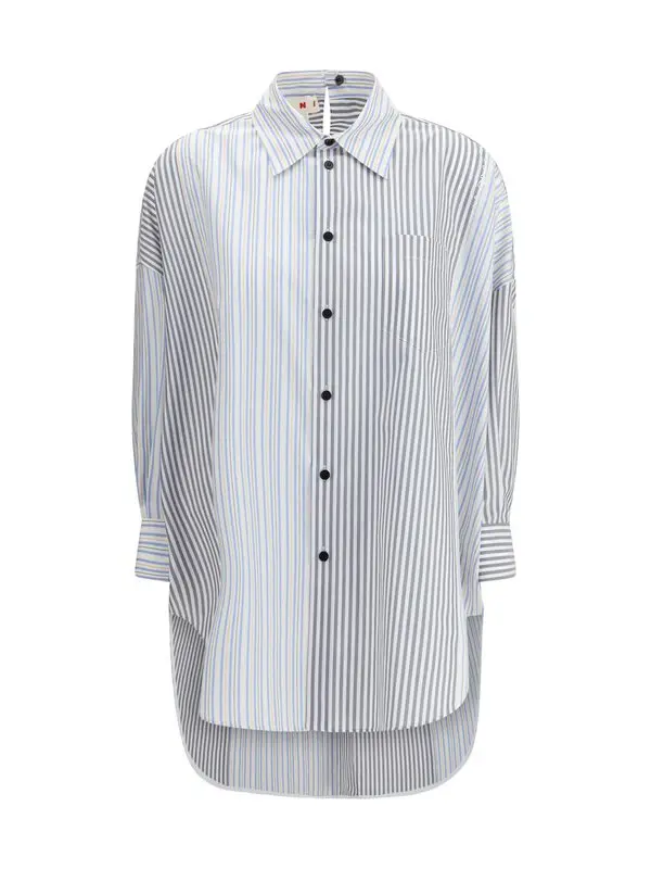 Marni Striped Patchwork Oversized Shirt - Multicolour