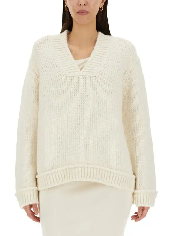 TOM FORD V-neck Wool Sweater - Beige