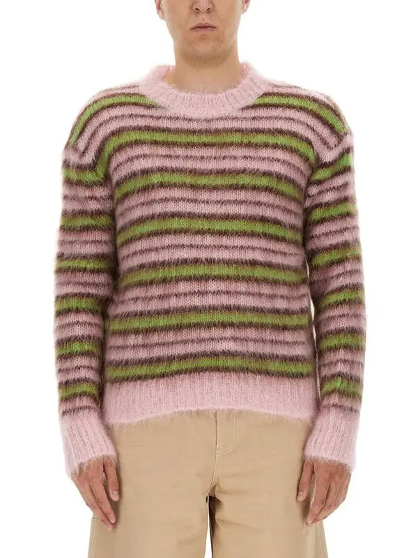 Marni Striped Mohair-blend Knit Top