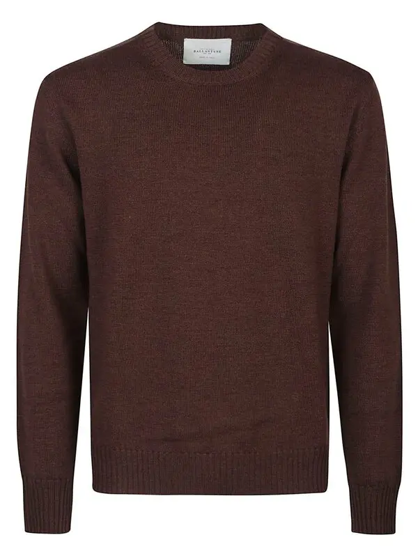 BALLANTYNE Plain Merino Wool Sweater - Brown