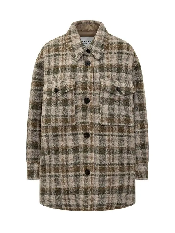 Isabel Marant Harveli Check Coat - Green