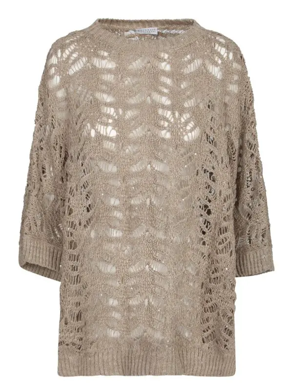 Brunello Cucinelli Sweater Knitwear Crochet - Beige