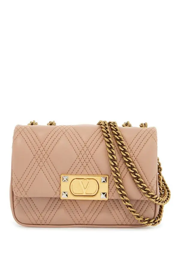 Valentino Garavani Small Quilted Shoulder Bag - Beige