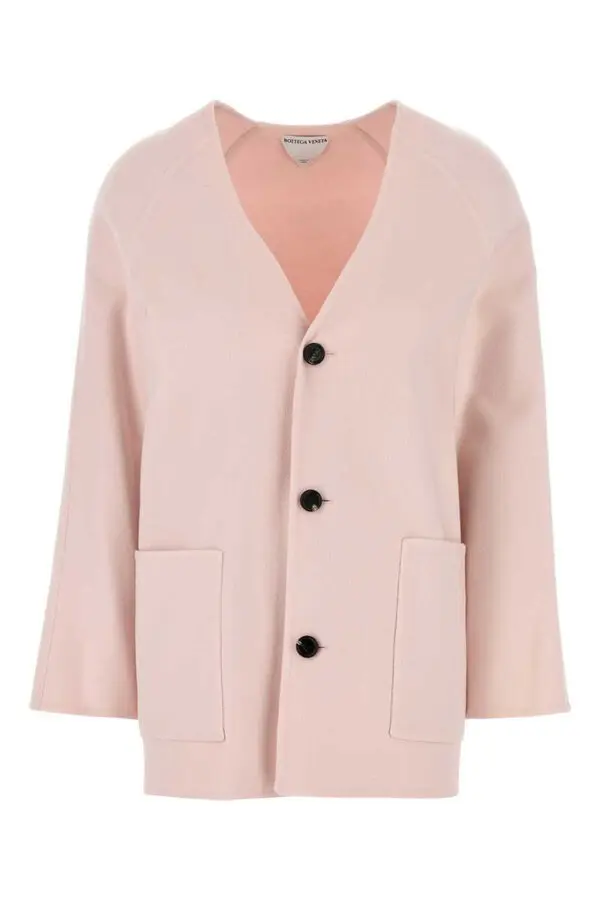 Bottega Veneta Collarless Cashmere Jacket - Pinkshell