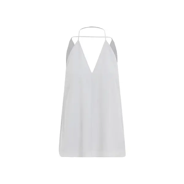TOTÊME Double-halter Silk Top - White