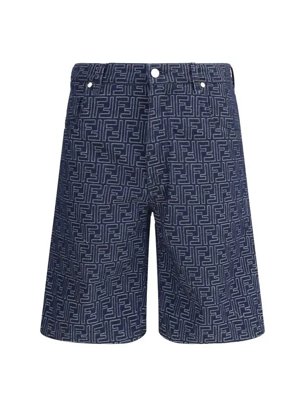 Fendi Cotton Bermuda Shorts - Blue