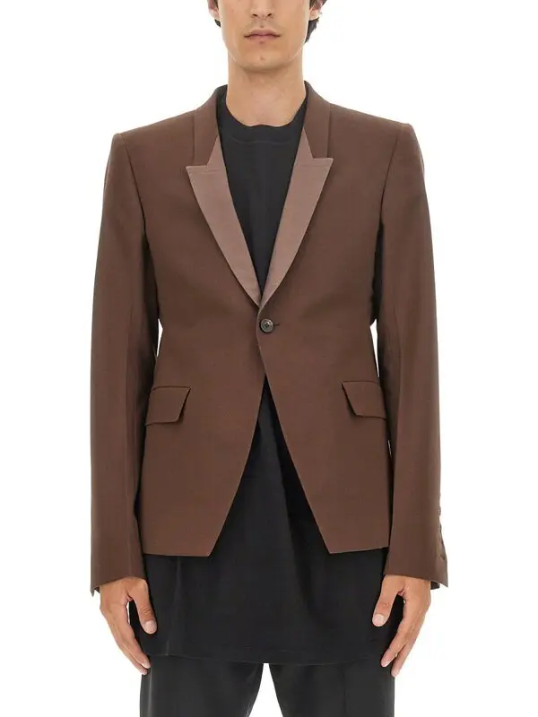 Rick Owens Single-breasted Jacket - Brown