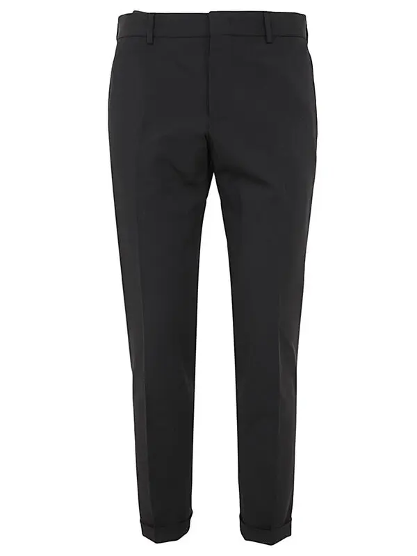 PT TORINO Flat Front Trousers With Ergonomic Pockets - Black