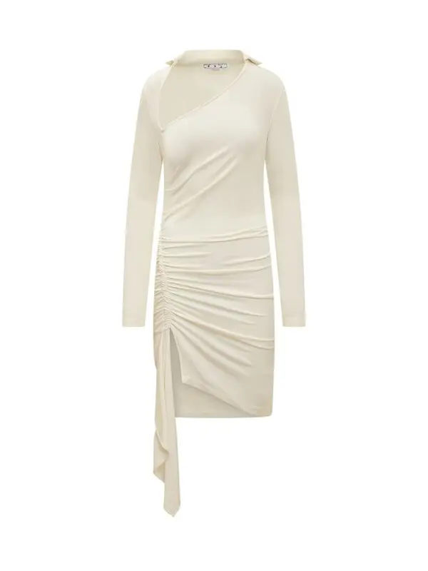 Off-White Vi-crepe Mini Dress - Yellow