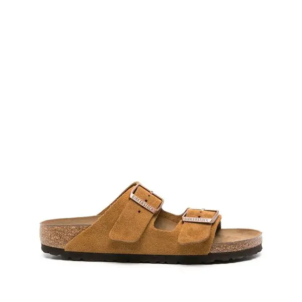 BIRKENSTOCK Arizona Mink Suede Sandals - Brown