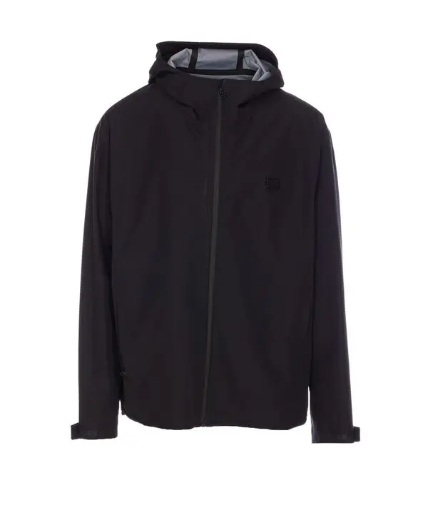Dolce & Gabbana Jacket With Logo And Hood - Black