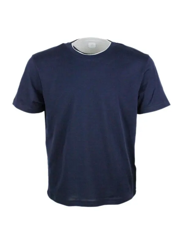 Eleventy T-shirts And Polos - Blu - Grigio Chiaro