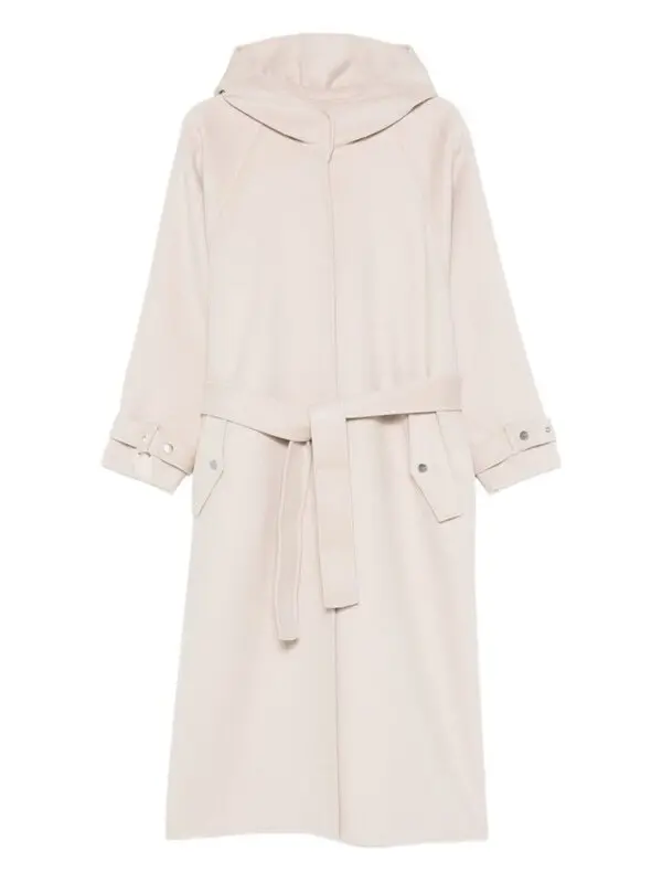 Pinko Belted Hooded Coat - Grey