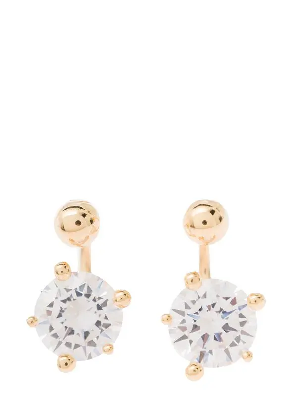 PANCONESI Gold Tone Piercing Earrings With Zircons