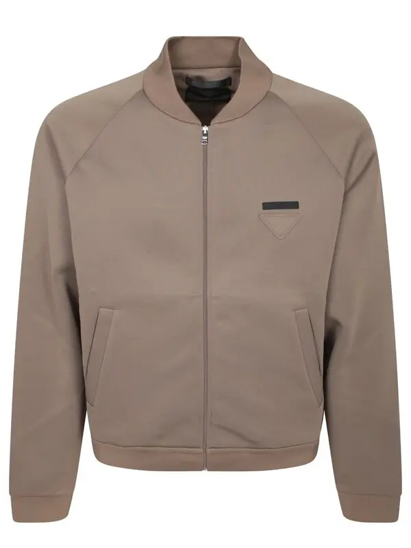 Prada Technical Fabric Bomber Jacket - Brown