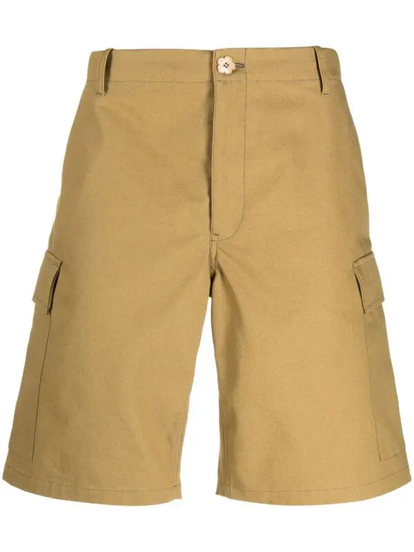 Kenzo Multi-pocket Cotton Cargo Shorts - Brown
