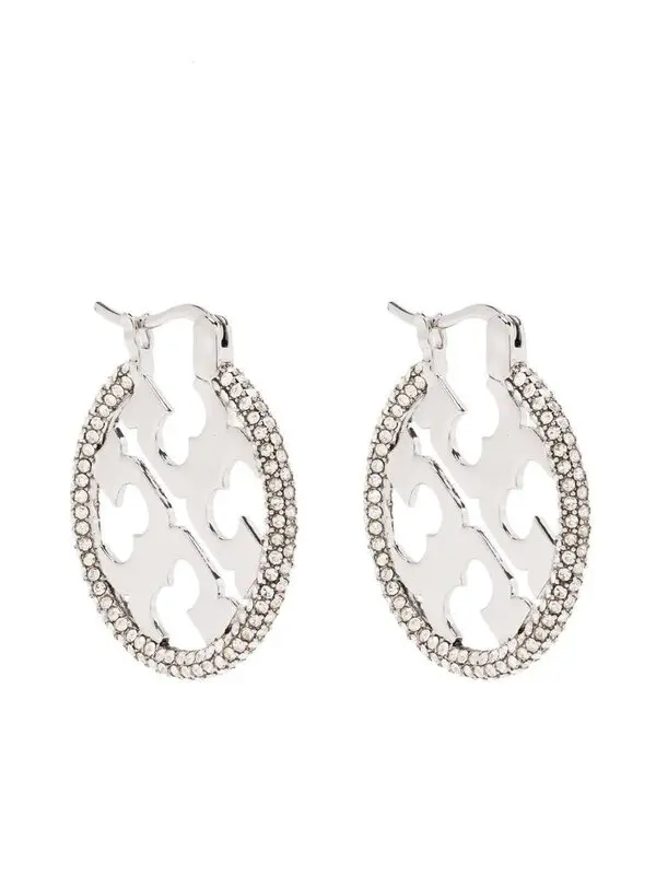 Tory Burch Bijoux Pierced Earrings - Tory Silver/crystal