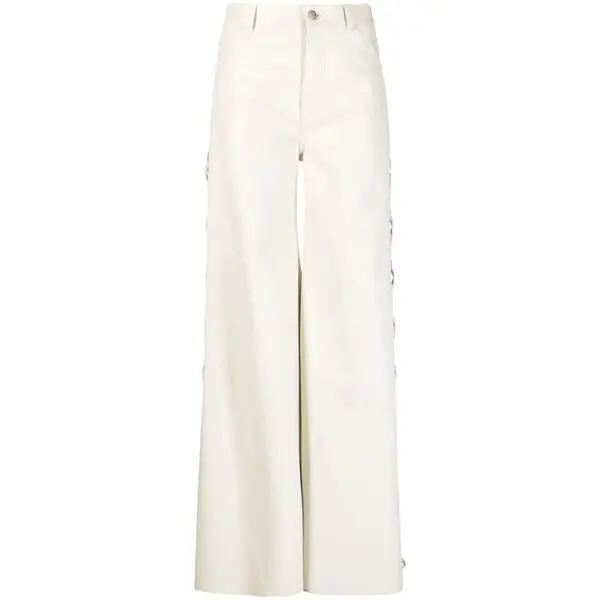 Chloé Wide Leg Lambskin Pants