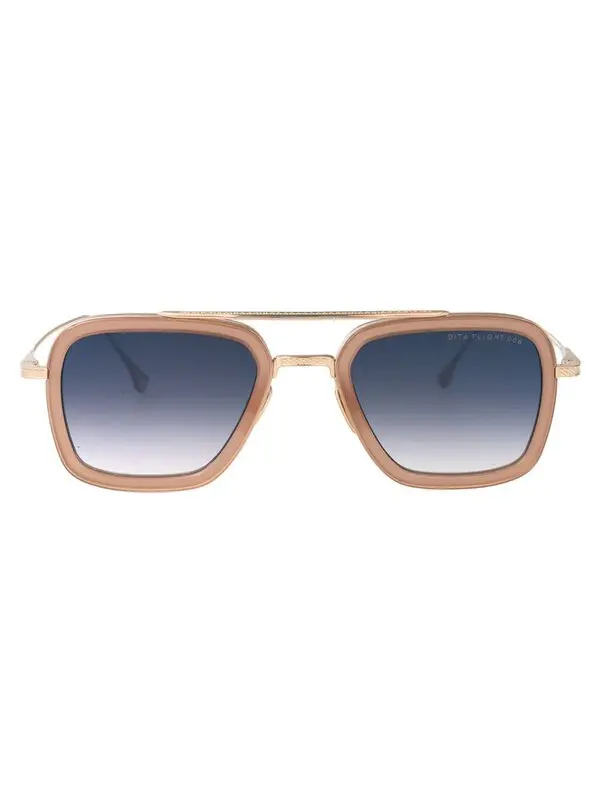 Dita Sunglasses - White Gold - Dusty Pink W Dark Grey To Clear Gradient - Deep Blue Flash