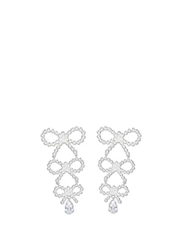 SELF-PORTRAIT Bow Dangle Earrings - Grey