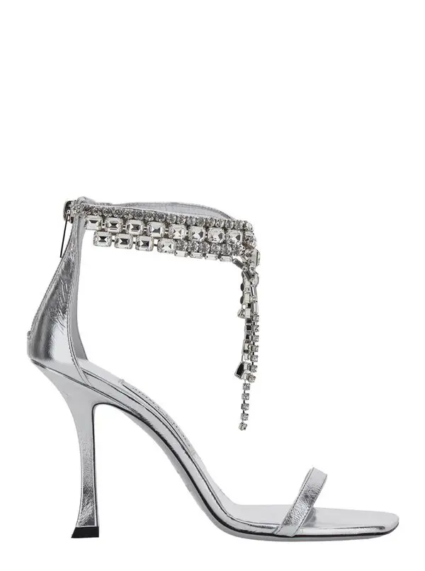 JIMMY CHOO Verity Crystal-embellished Stiletto Sandals - Grey