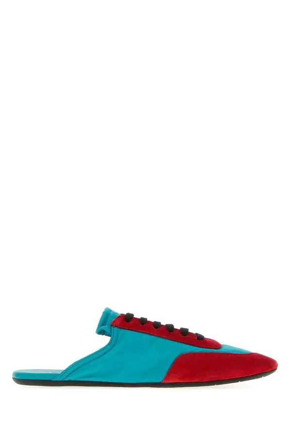 Prada Two-tone Suede And Re-nylon Slippers - Multicoloured