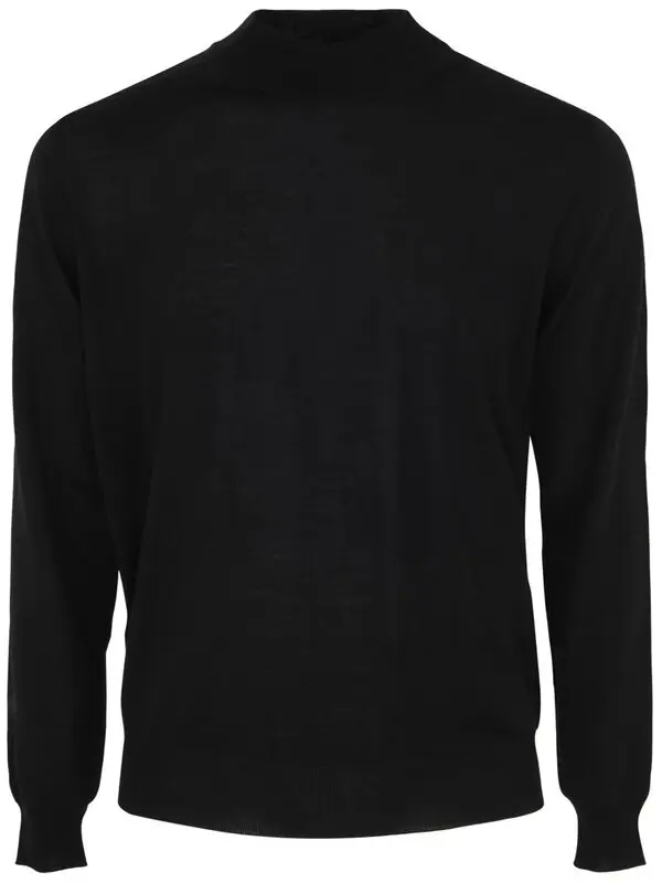 FILIPPO DE LAURENTIIS Royal Merino Long Sleeve High Neck Sweater - Black