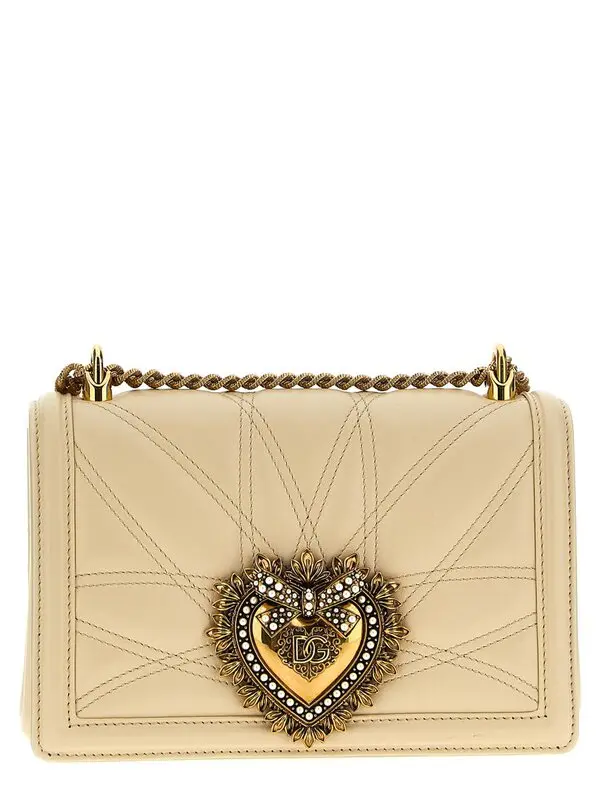 Dolce & Gabbana Devotion Medium Shoulder Bag - Beige