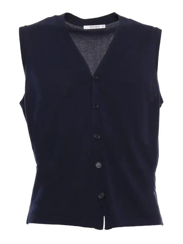 KANGRA Knitted Cotton Vest - Blue