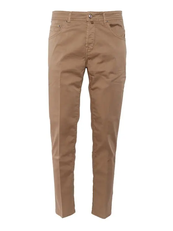 Jacob Cohen Cropped Slim Fit Pants - Beige