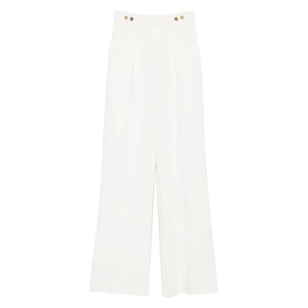 Elisabetta Franchi Wide Leg Pants - White