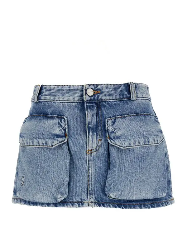 ICON DENIM Gio' Mini Denim Skirt With Patch Pockets